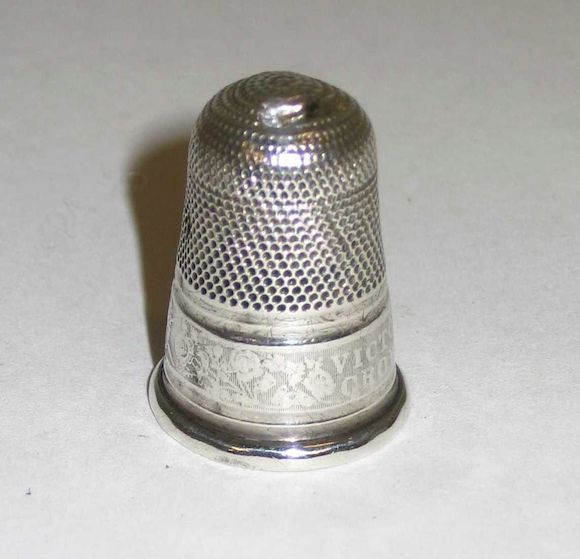 Bonhams : A silver thimble to commemorate the Coronation of Queen Victoria