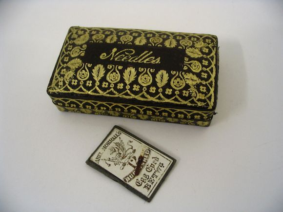 Bonhams : A mid-19th century rectangular needle packet box