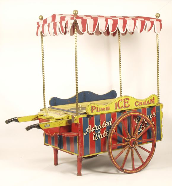Bonhams : A decoratively painted ice-cream barrow