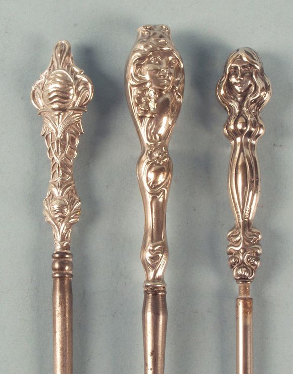 Bonhams : An Art Nouveau button hook Faint Sterling mark, probably ...