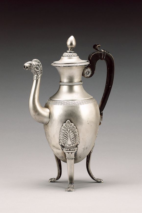 Bonhams : A late 18th / early 19th century Italian silver coffee pot ...