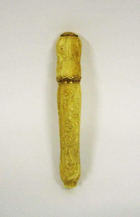 Bonhams : A fine 18th century carved ivory French bodkin case