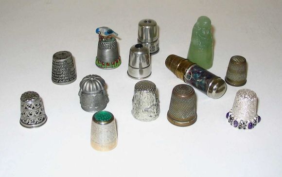 Bonhams : A collection of modern silver thimbles