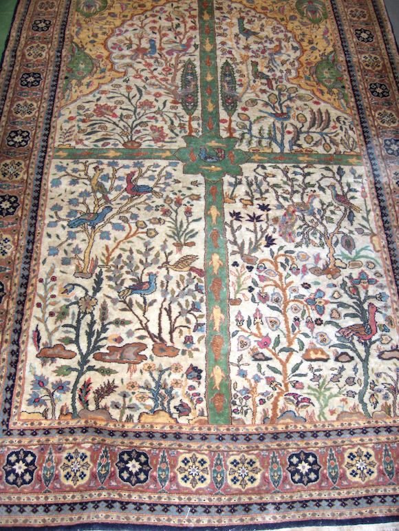 Bonhams : An Indian prayer rug 203cm x 137cm