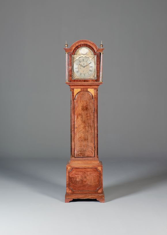 Bonhams : A late 18th century inlaid mahogany longcase clock with ...