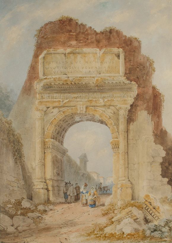 Bonhams : Henry Parsons Riviere (British, 1811-1888) The Arch of Titus ...