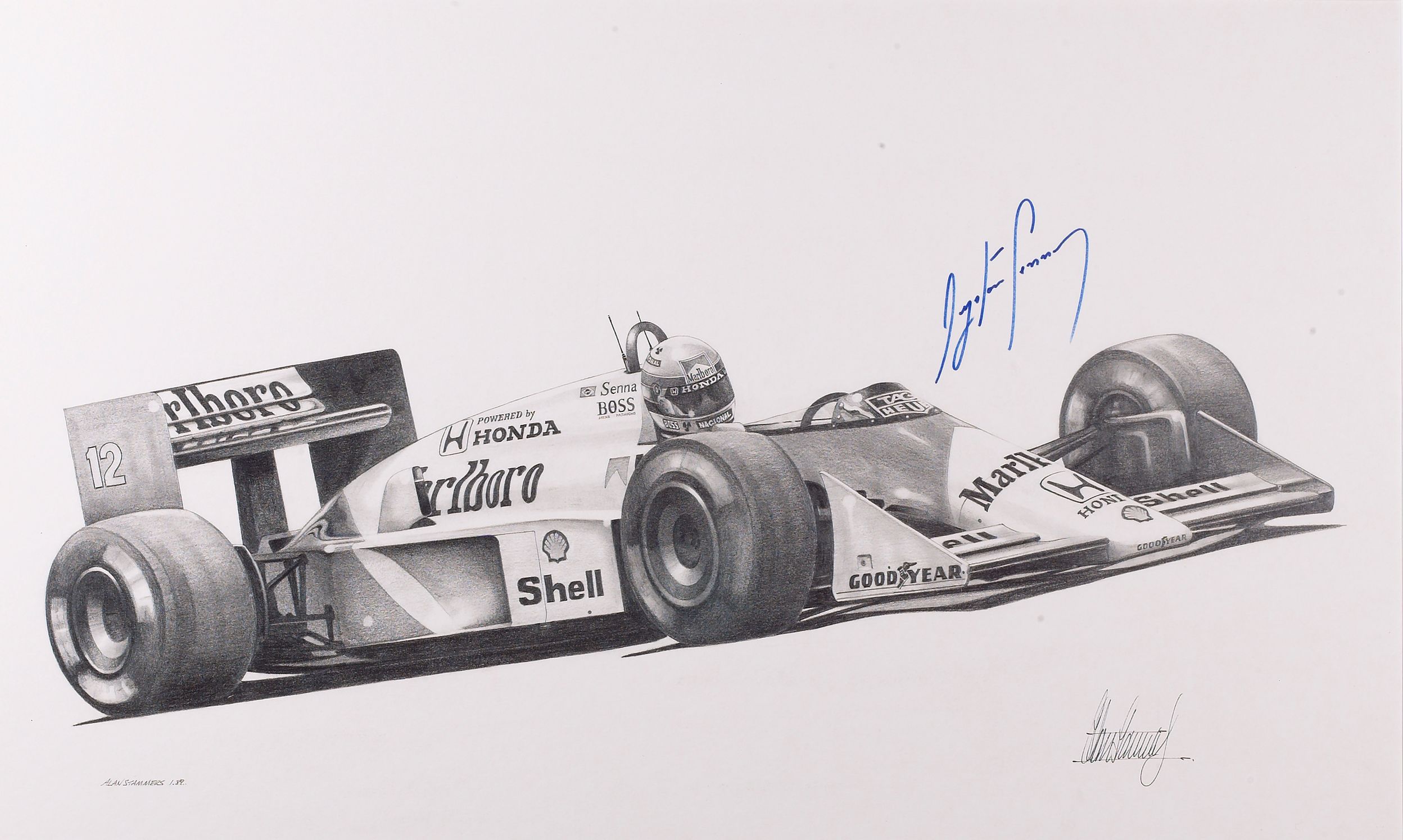 Bonhams Cars : An Alan Stammers original, 'Ayrton Senna McLaren 1988',