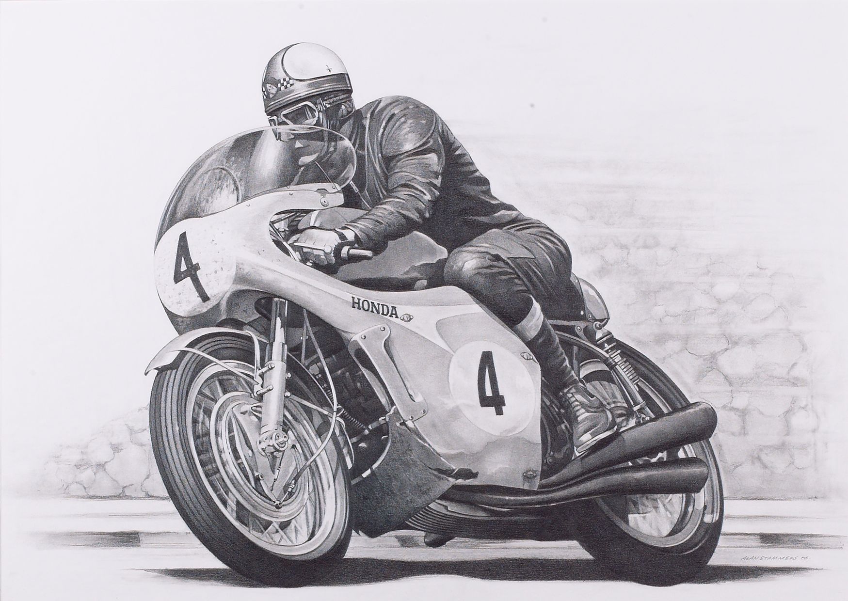 Bonhams Cars : An Alan Stammers original, 'Mike Hailwood 1967 Senior TT',