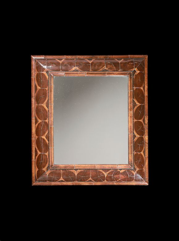 Bonhams : A William and Mary style cocus-wood oyster veneered Mirror