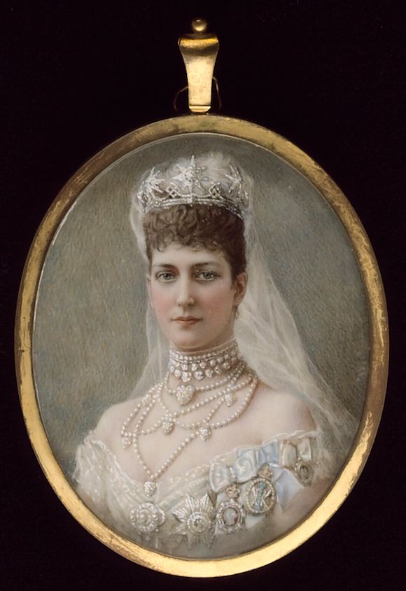 Bonhams : Miss Edith Maas, Queen Alexandra (1844-1925), wearing white ...