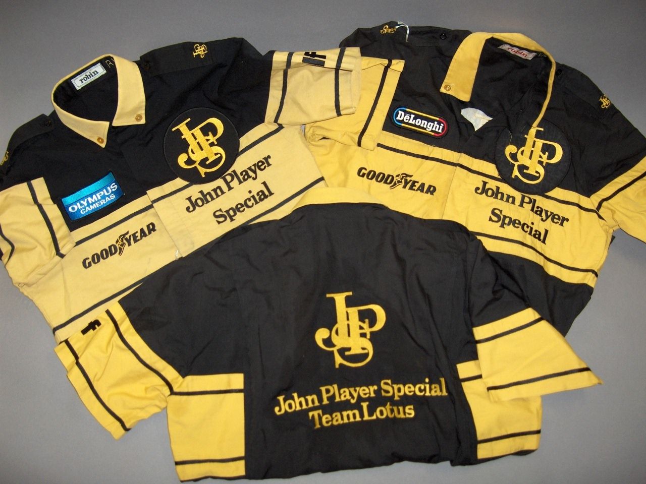 Bonhams Cars : Three JPS Team Lotus crew shirts, 1986,