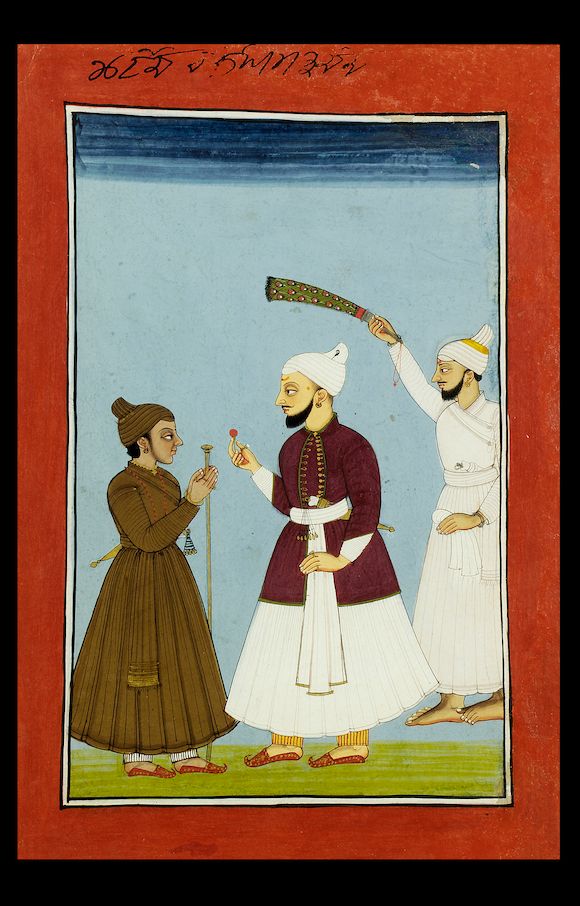 Bonhams : A portrait of Raja Surma Sen (r. 1781-88) receiving a ...