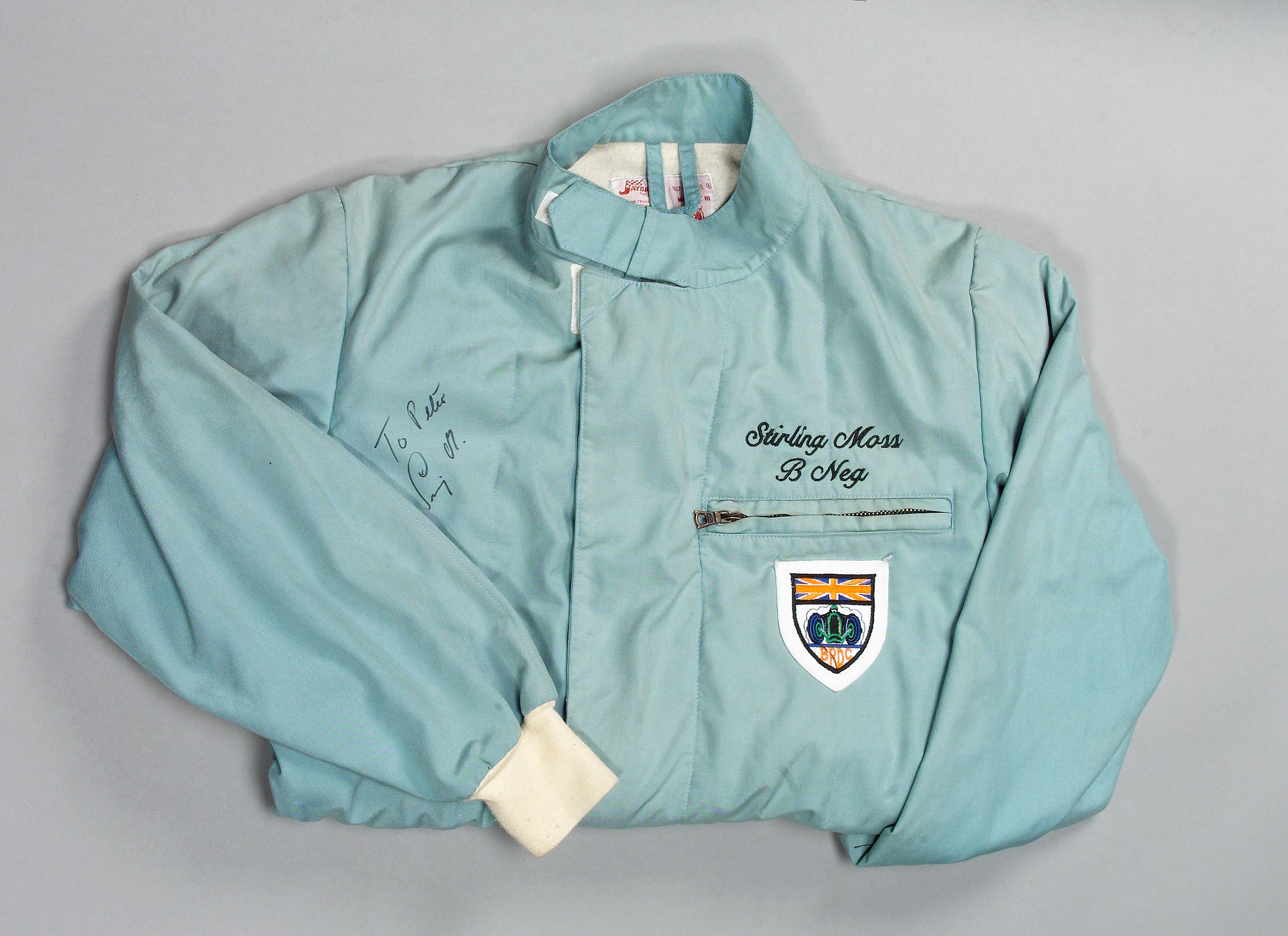 Bonhams Cars : Stirling Moss' BRDC race-suit by Jaybrand,