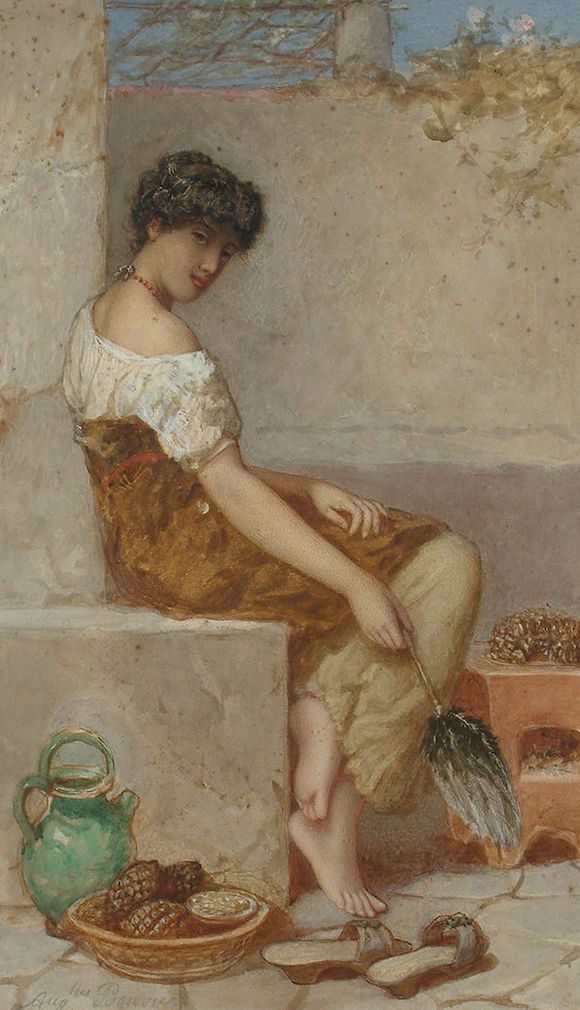 Bonhams : Auguste Jules Bouvier (British, c.1827-1881) A Roman fruit ...