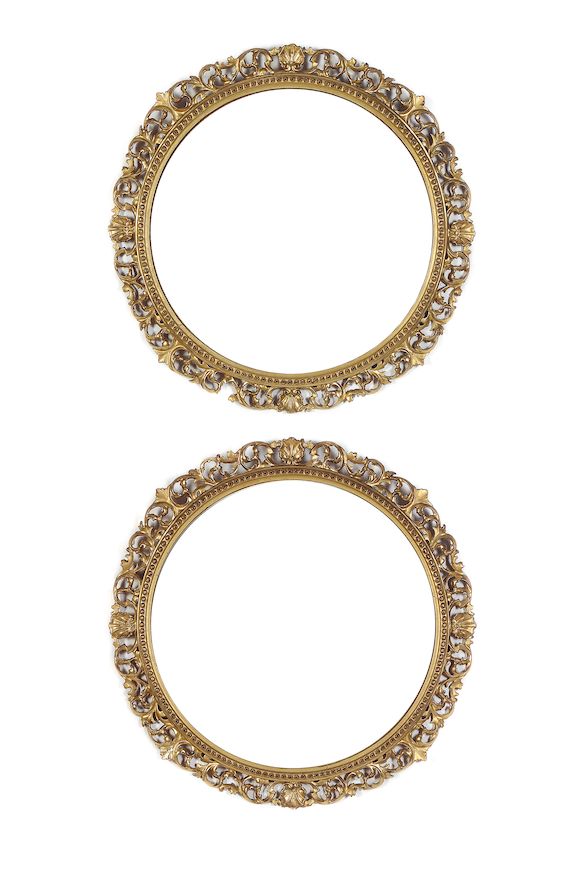 Bonhams : A pair of Florentine 19th Century carved, pierced and gilded ...