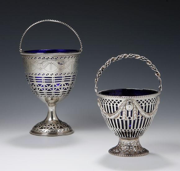Bonhams : A George III sugar basket, by Hester Bateman, London 1777,