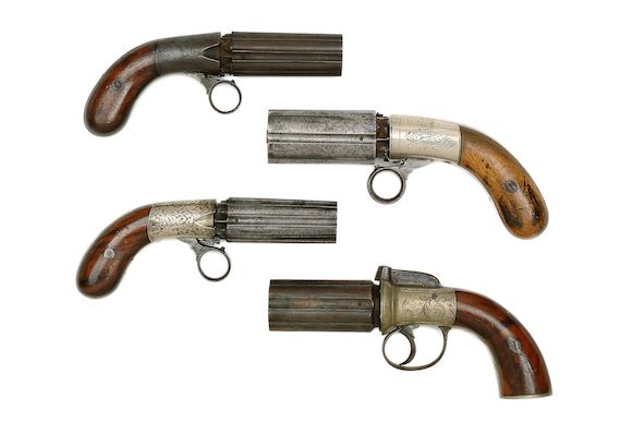 Bonhams : A J.R. Cooper Patent Six-Shot Percussion Pepperbox Revolver