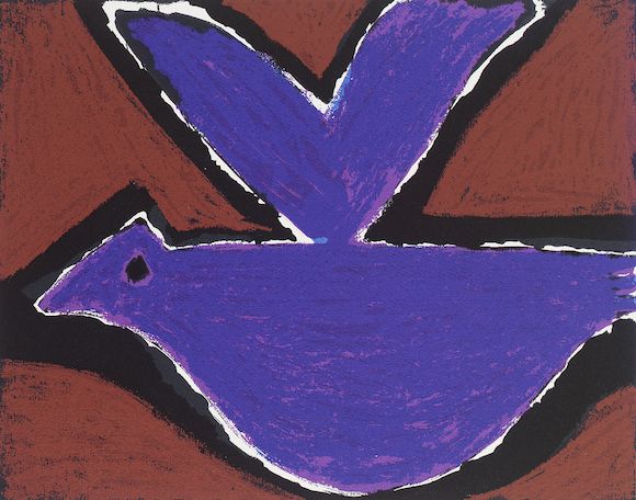 Bonhams : Josef Herman Bird Screenprint, in colours, on wove, signed ...