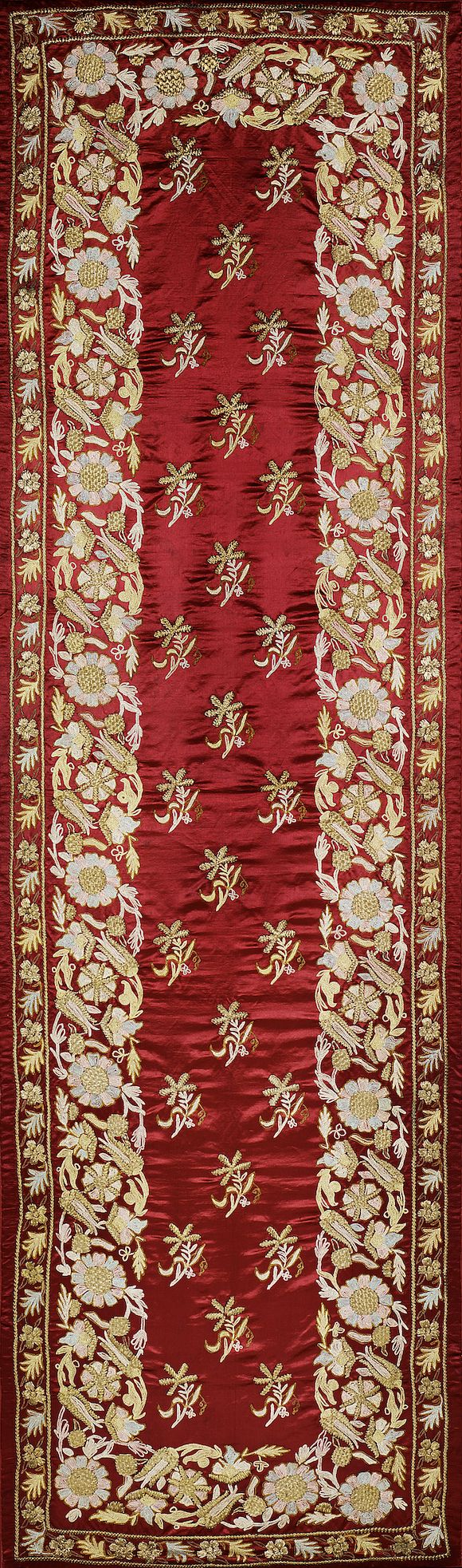 Bonhams : An Ottoman silk and metal thread Panel Turkey, early 19th Century