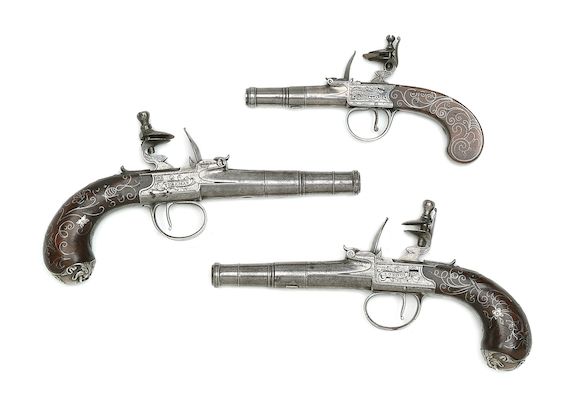 Bonhams : A Small 100-Bore Flintlock Box-Lock Pocket Pistol