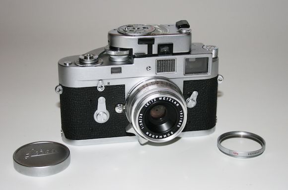 Bonhams : Leica M2 camera No. 1138433 chrome with maker's ER case, a ...