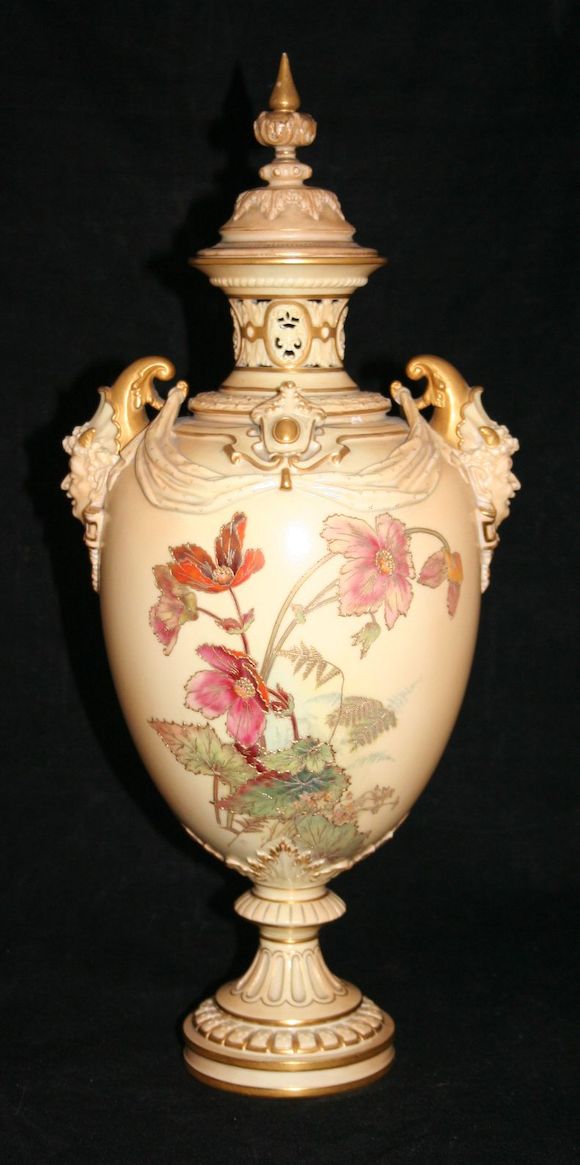 Bonhams : A Royal Worcester vase and cover by Edward Raby, dated 1893