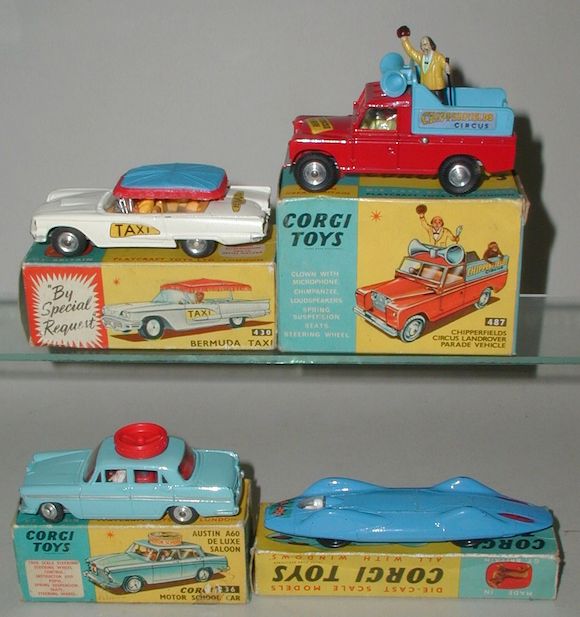 Bonhams : Corgi 430 Bermuda Taxi and three others