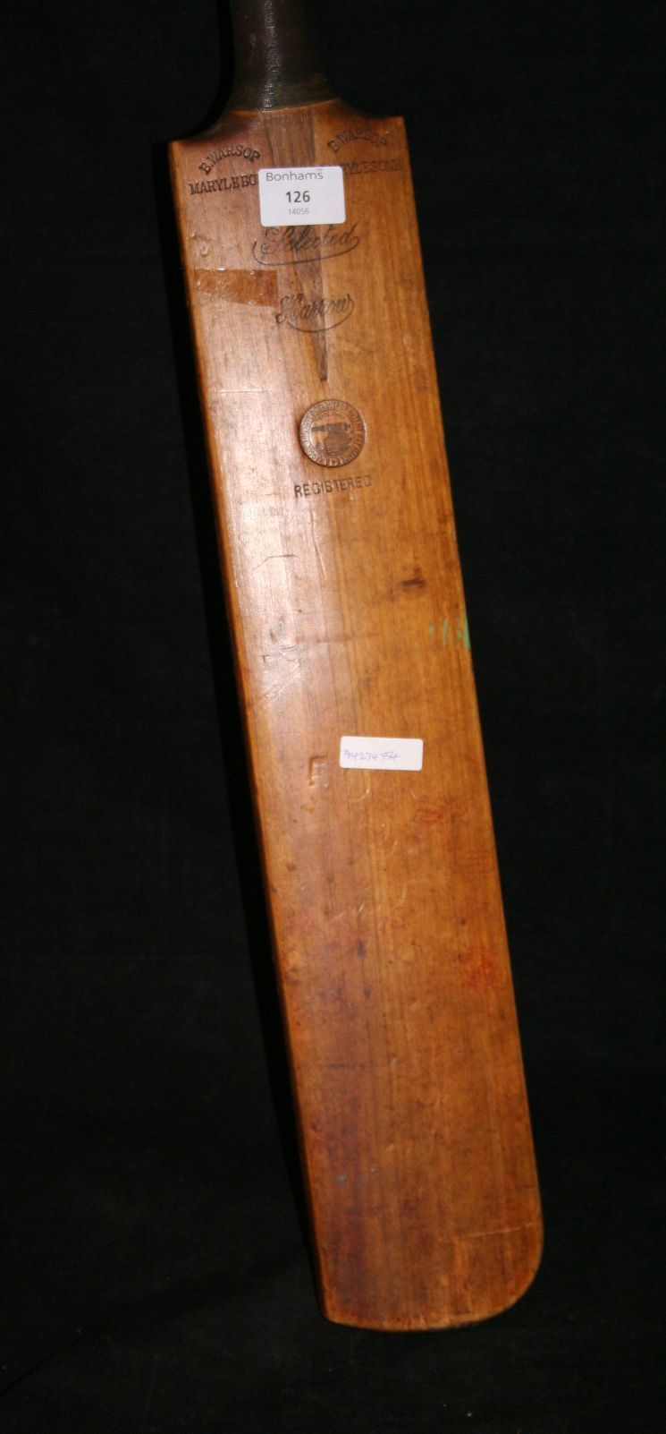 1920s signed cricket bat - auctions & price archive