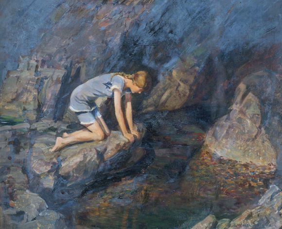 Bonhams : Roland Wheelwright (1870-1955) 'The Pool' 50 x 60cm