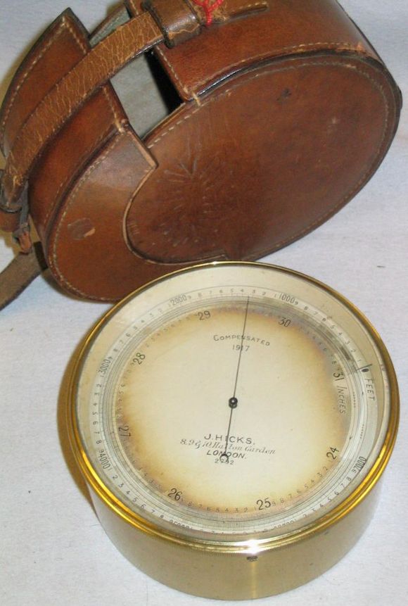 Bonhams : A J. Hicks combined aneroid barometer & altimeter, English ...
