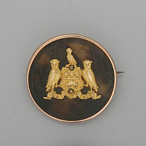 Bonhams : Of Leeds Interest A 9 carat gold mounted tortoiseshell brooch