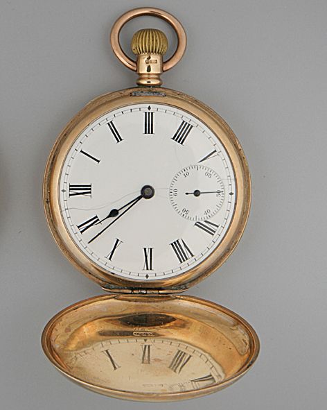 Bonhams : Waltham. A 9 carat rose gold keyless wound full hunter pocket ...