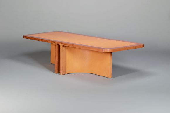 Bonhams : John Makepeace, A large beech and leather inset boardroom ...