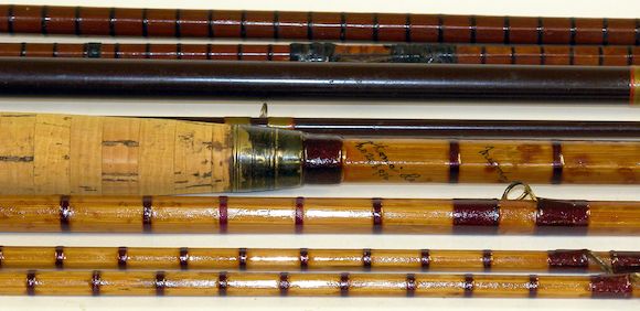 Bonhams : A Hardy The ‘Murdoch’ three piece built cane salmon rod 11ft 6in