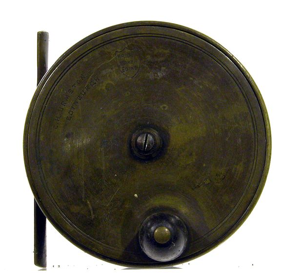 Bonhams : A Wright of Edinburgh all brass plate wind salmon fly reel 4in