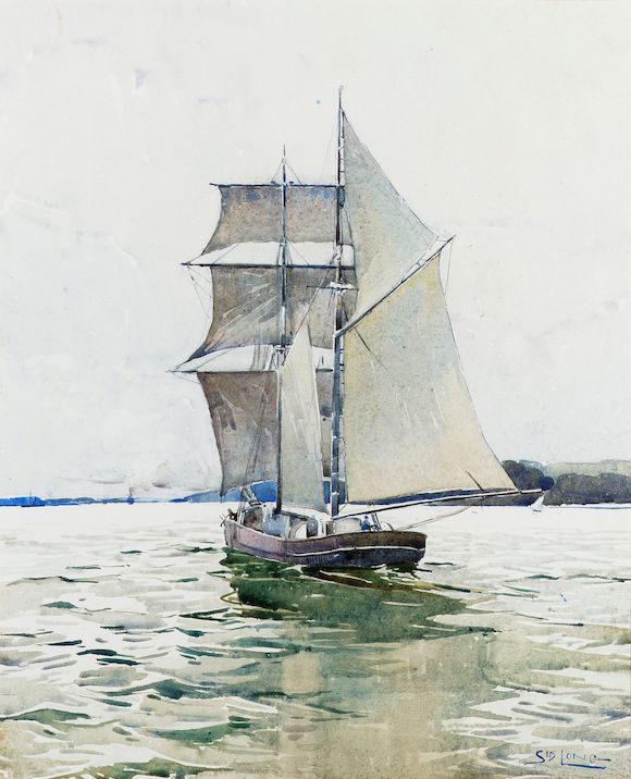 Bonhams : Sydney Long (Australian, 1871-1955) An hermaphrodite brig ...