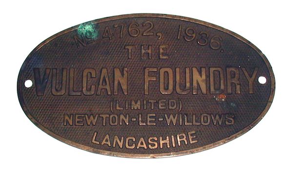 Bonhams : Vulcan Foundry works plate No.4762 of 1936