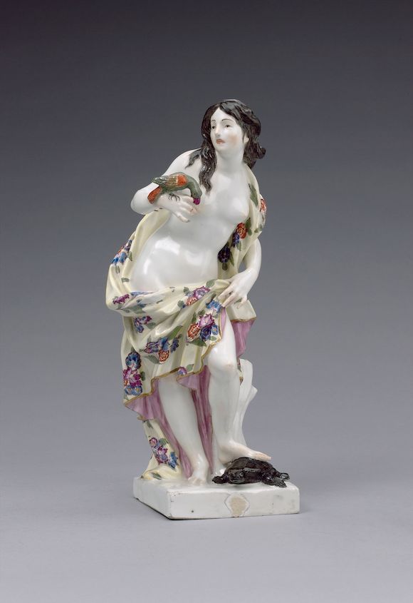 Bonhams : A large Meissen allegorical figure of 'Touch' circa 1745
