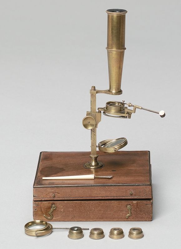 Bonhams : A Cary Gould-type microscope, English, circa 1830,