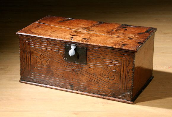 Bonhams : An 18th Century oak plank box