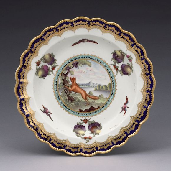 Bonhams : A Worcester Fable plate circa 1778-80