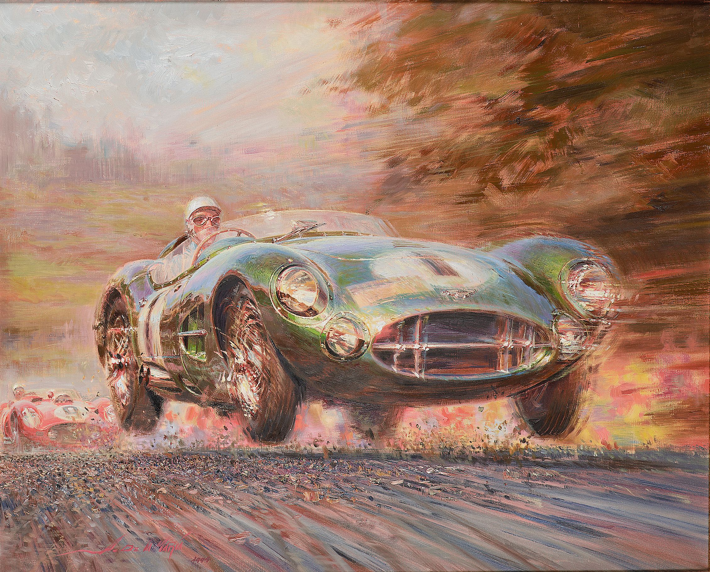 Bonhams Cars : Alfredo De La Maria, 'Moss in the DBR1', 1994,