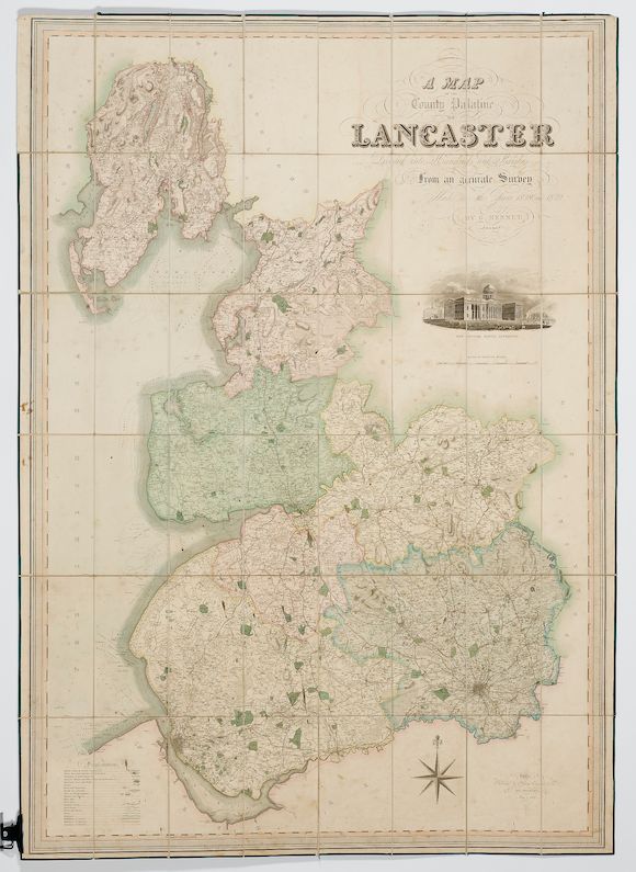 Bonhams : LANCASHIRE HENNET (G.) A Map of the County Palatine of Lancaster