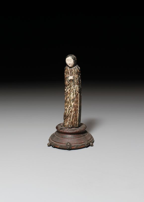 Bonhams : An 18th century Goanese polychrome ivory statue