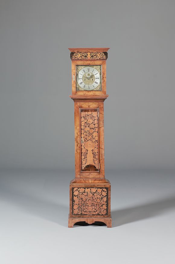 Bonhams : A late 17th century longcase clock movement and dial in a ...