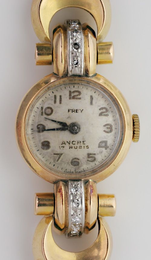Bonhams : Frey A diamond set cocktail watch, circa 1940s