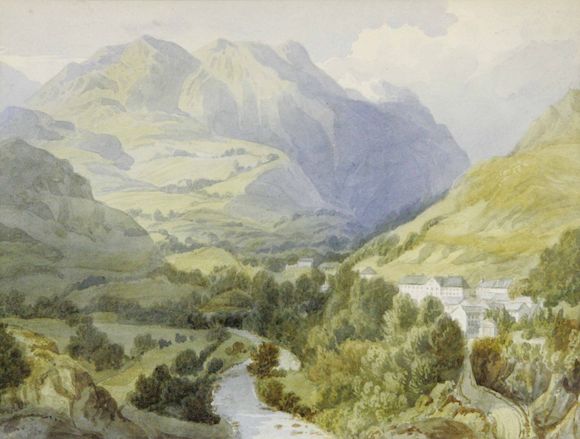 Bonhams : William Scott of Brighton Alpine view near Grenoble,
