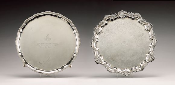 Bonhams : A silver shaped circular salver, by Walter, John, Michael ...
