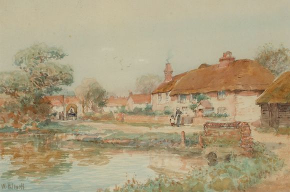 Bonhams : W.H. Finch (British, 19th Century) The village pond.