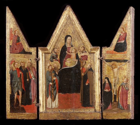 Bonhams : Circle of The Master of the Lazzaroni Madonna (Florence, active circa 1375) A triptych ...